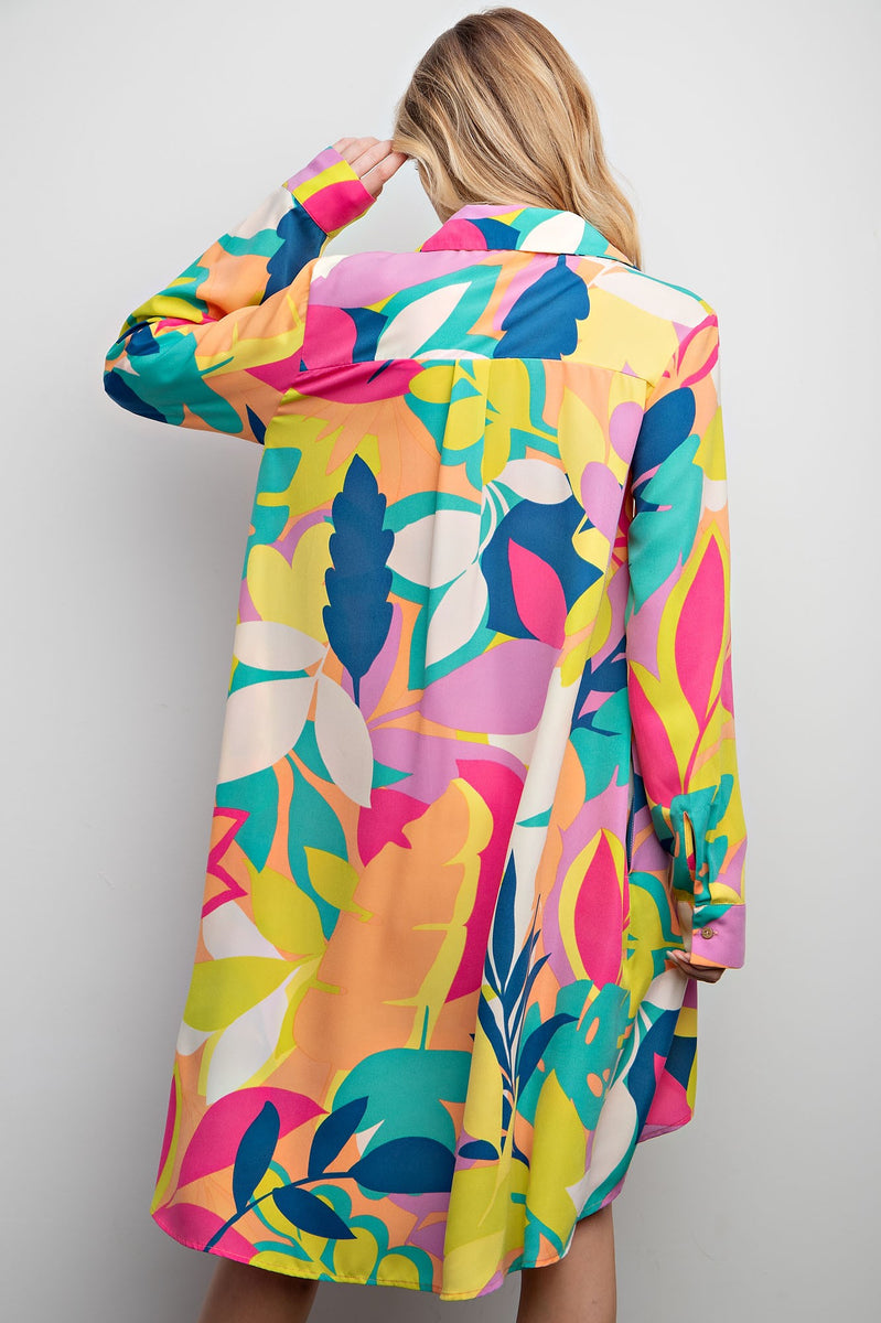 Lime Pink Print Shirt Dress – Simply Chic Monogram Boutique Rockingham