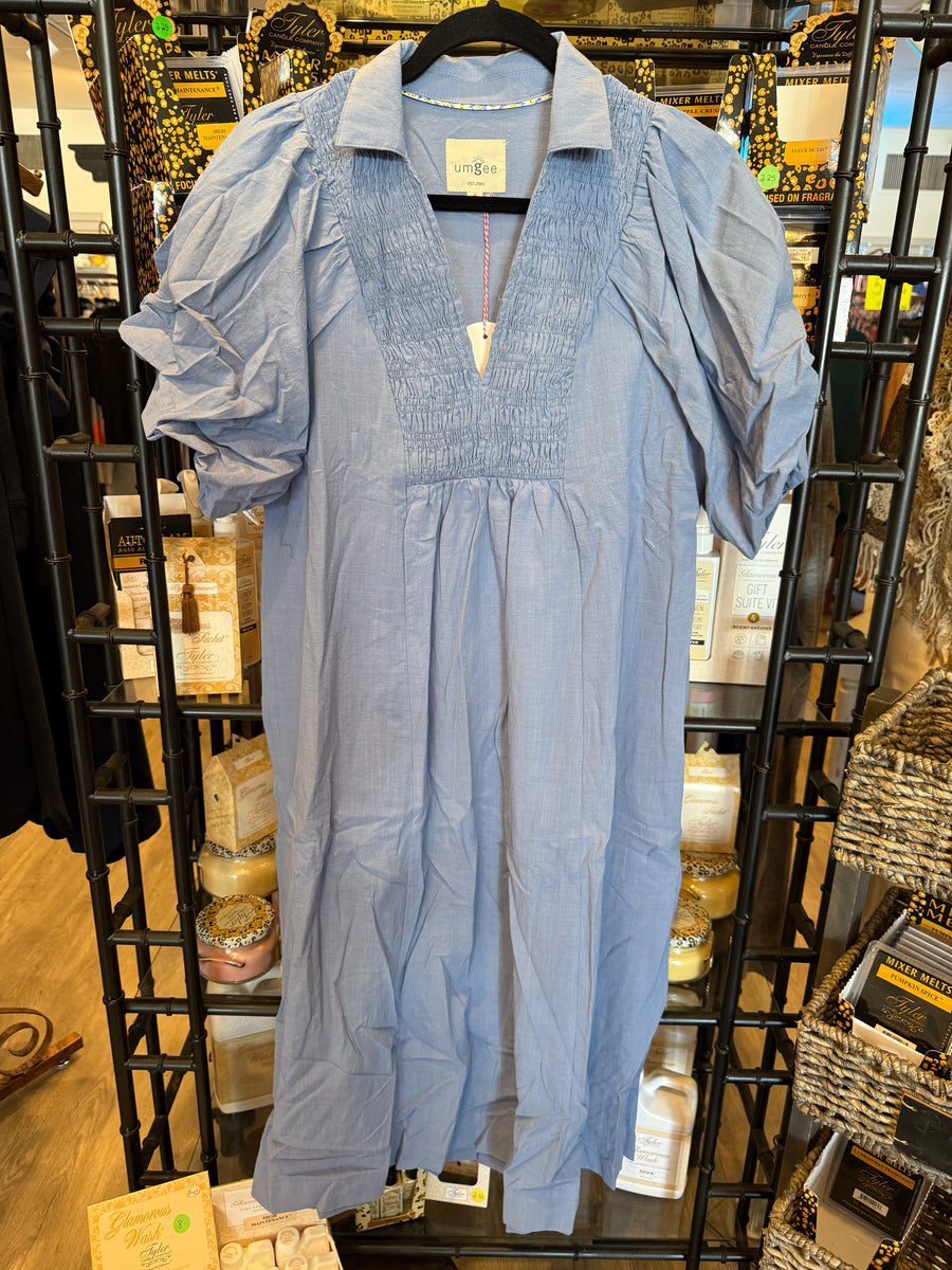 Lt. Blue Smocked Front Yoke Dress K9519 – Simply Chic Monogram Boutique ...